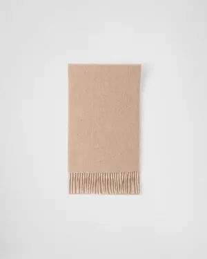 Prada Double Cashmere Scarf - Chalk+sand
