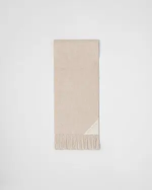Prada Double Cashmere Scarf - Sand/chalk