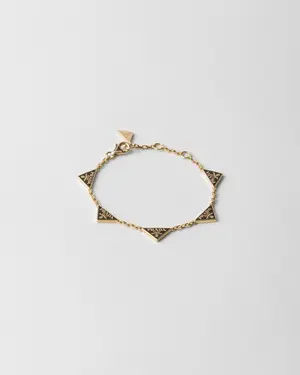 Prada Enameled Metal Bracelet - Black/gold