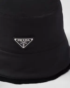 Prada Re-nylon And Shearling Bucket Hat
