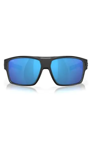 COSTA DEL MAR Diego 62mm Rectangular Sunglasses - Matte Black
