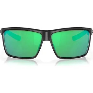 COSTA DEL MAR Rinconcito 60mm Rectangular Sunglasses - Black Green
