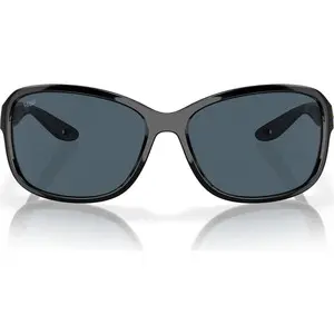 COSTA DEL MAR Seadrift 60mm Polarized Square Sunglasses - Black/ Gray