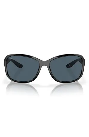 COSTA DEL MAR Seadrift 58mm Square Sunglasses - Black/ Gray