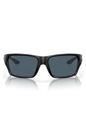 COSTA DEL MAR Tailfin Rectangular Sunglasses - Black Grey