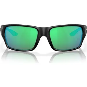 COSTA DEL MAR Tailfin 60mm Polarized Sunglasses - Black/green Mirror