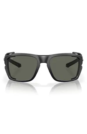 COSTA DEL MAR King Tide 8 60mm Polarized Rectangle Sunglasses - Gray