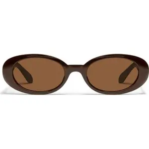 Quay QUAY Felt Cute 52mm Gradient Small Oval Sunglasses Chocolate/brown