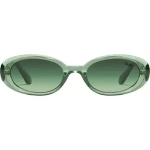 Quay QUAY Felt Cute 52mm Gradient Small Oval Sunglasses Crystal Emerald