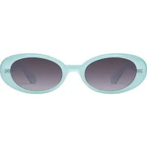 Quay QUAY Felt Cute 52mm Gradient Small Oval Sunglasses Mint/ Smoke