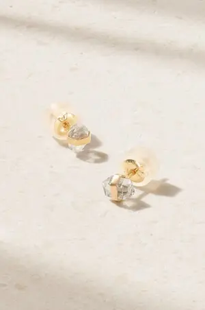 MELISSA JOY MANNING 14-karat Recycled Herkimer Diamond Stud Earrings - Gold