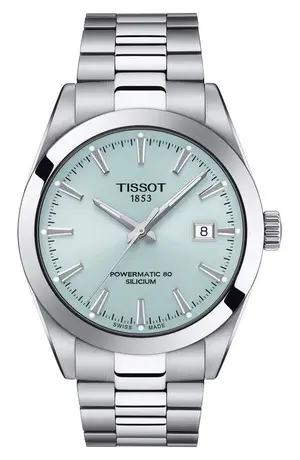 TISSOT T-classic Powermatic Bracelet Watch - Silver/ Ice Blue