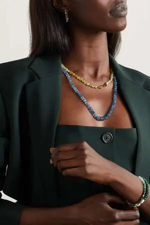 Jia Jia 14-karat Gold Kyanite Beaded Necklace