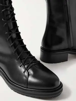 AeydĒ Isa Leather Combat Boots - Black