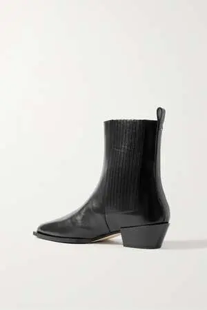 AeydĒ Belinda Leather Ankle Boots - Black