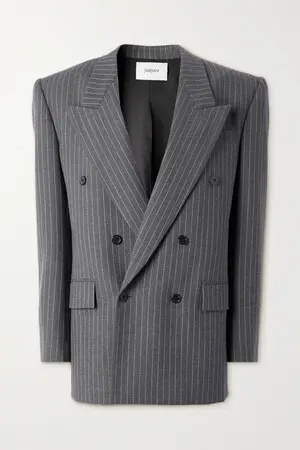 Saint Laurent Pinstriped Double-breasted Wool Blazer