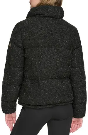 Karl Lagerfeld Paris Sparkle Down & Feather Fill Puffer Jacket