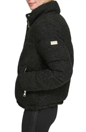 Karl Lagerfeld Paris Sparkle Down & Feather Fill Puffer Jacket