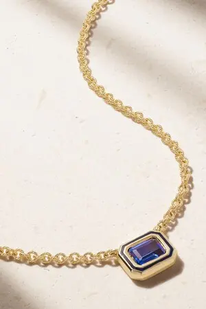 Alison Lou Madison Sapphire And Enamel Necklace - Blue