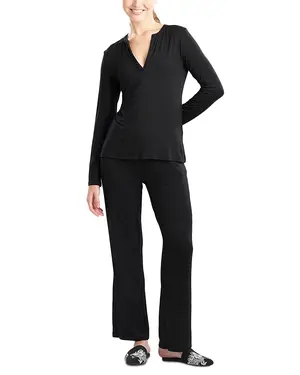 Natori Feathers Essentials Pajama Set - Black