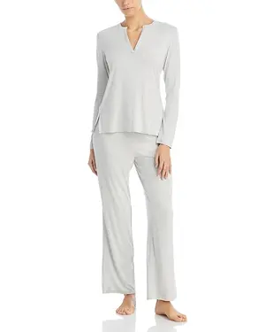 Natori Feathers Essentials Pajama Set Ht Pebblestone
