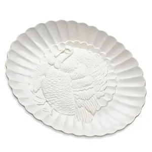LENOX French Perle Carved Turkey Platter