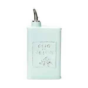 VIETRI Lastra Aqua Olive Oil Can - Turquoise/aqua