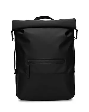 Rains Trail Roll Top Backpack - Black