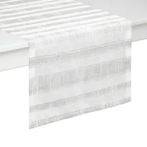 MODE LIVING Seville Table Runner, 16 X 108 - White/silver