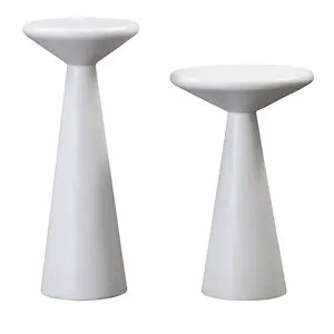TOV FURNITURE Gianna Concrete Accent Tables Set Of 2 - White