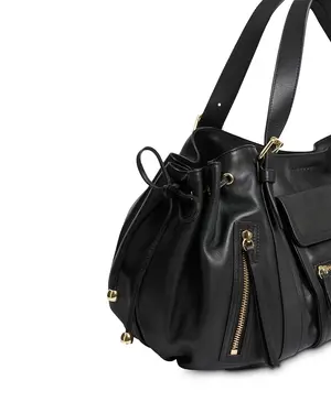 Gerard Darel St. Germain Large Leather Crossbody - Black