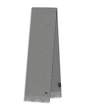 Hugo Boss Albas Fringe Wool Scarf Silver