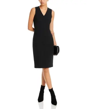 Theory V-neck Midi Sheath Dress