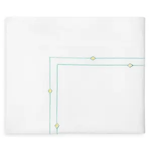 SFERRA Diamantini Flat Sheet, Twin White/aqua