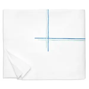 SFERRA Tratto Duvet Cover, Twin - White/clearwater