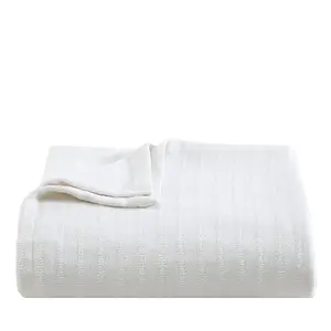 Vera Wang All Over Rib Cotton Blanket - White