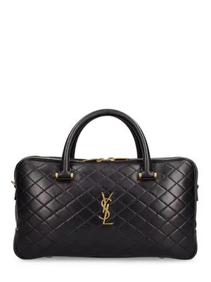 Saint Laurent Lyia Leather Duffle Bag - Black