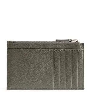 Balenciaga Leather Zip-up Card Holder - Green