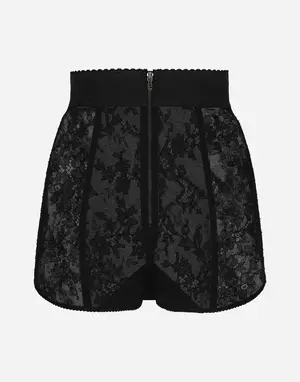 Dolce & Gabbana Lace High-waisted Panties With Elasticated Waistband - Black