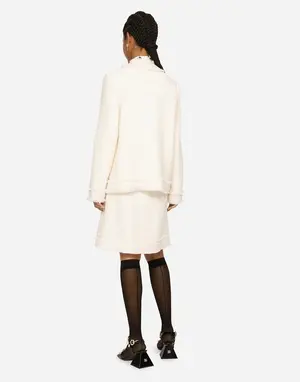 Dolce & Gabbana Single-breasted Raschel Tweed Jacket - White