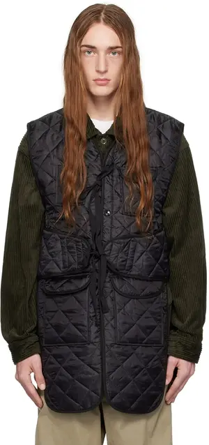 Engineered Garments Engineered Garments Black Quilted Vest - Dz022 Black Polyeste