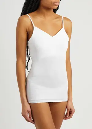 Hanro Seamless Padded Cotton Top - White