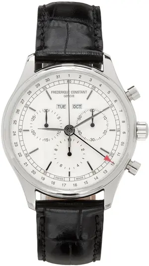 FREDERIQUE CONSTANT Frédérique Constant Black Classics Quartz Chronograph Triple Calendar Watch - Black/silver