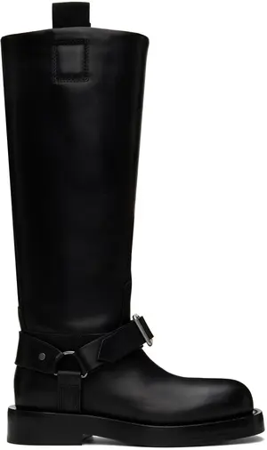 Burberry Burberry Black Saddle Tall Boots - Black