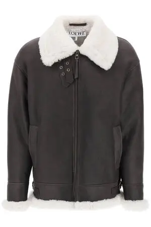 Loewe LOEWE Shearling Aviator Jacket - Brown