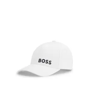 BOSS Cottontwill Cap With Mixed Logos - White