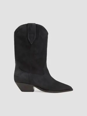 Isabel Marant Étoile Duerto 35mm Suede Cowboy Boots Black