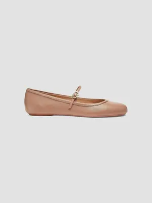 GIANVITO ROSSI Carla Leather Ballet Flats - Praline