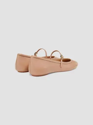 GIANVITO ROSSI Carla Leather Ballet Flats - Praline