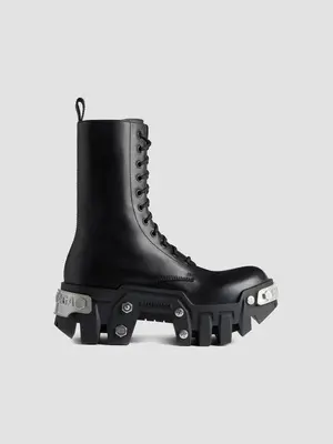 Balenciaga Bulldozer Lace-up Boots - Black